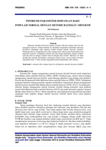 INFERENSI PARAMETER SIMPANGAN BAKU POPULASI NORMAL DENGAN METODE BAYESIAN OBYEKTIF - Lumbung ...
